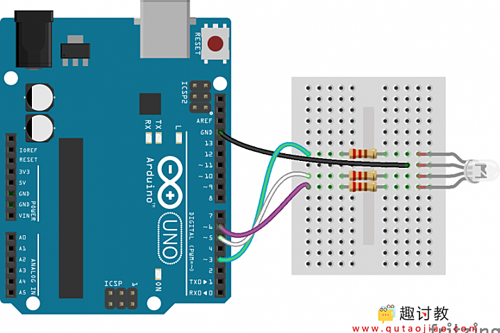 Arduino内置教程-通讯-读取ASCII字符串 – 趣讨教